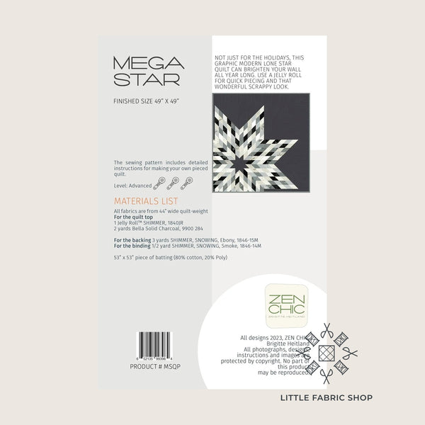 Mega Star | Quilt Pattern | Zen Chic – Little Fabric Shop