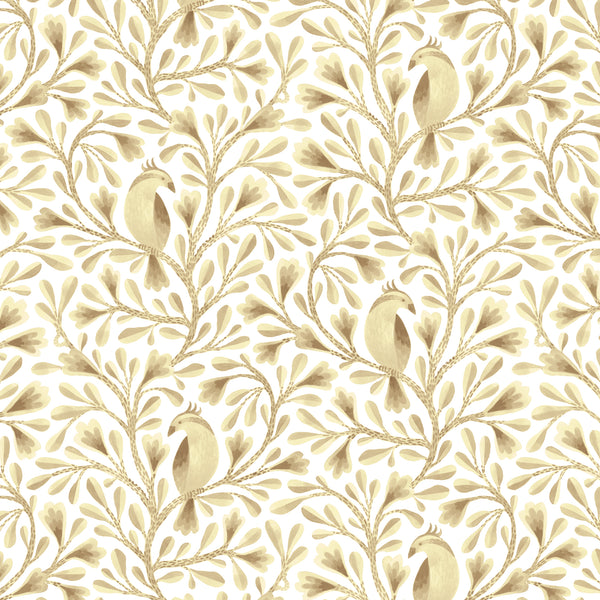 Cecil - Khaki | Birds & Branches | Cloud 9 Fabrics – Little Fabric Shop