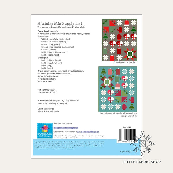 A Wintry Mix | Quilt Pattern | Poorhouse Quilt Designs – Little Fabric Shop