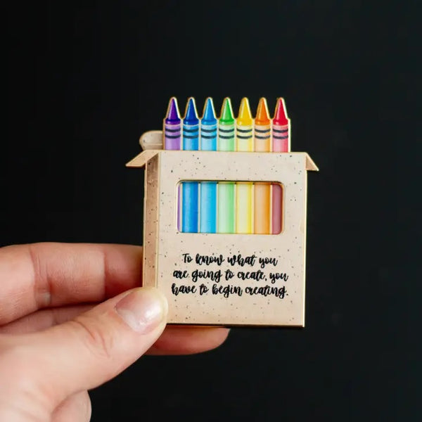 Crayon Box Set Interactive Enamel Pin | The Gray Muse – Little Fabric Shop
