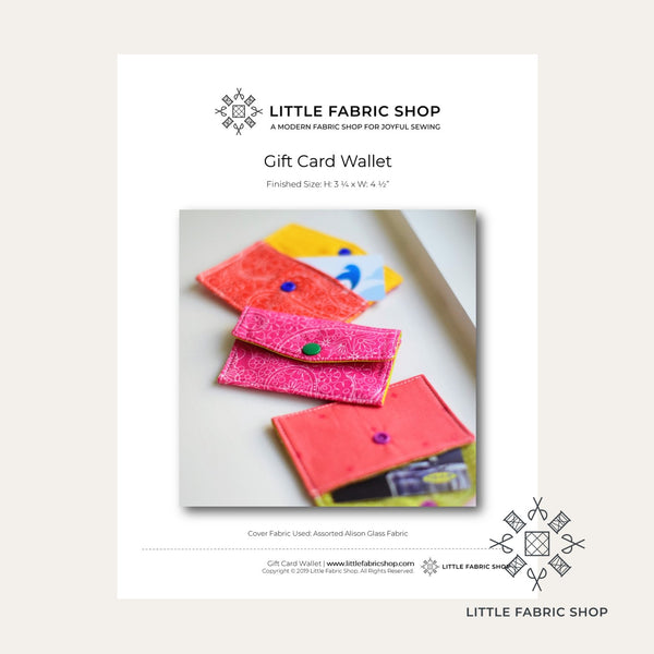 Gift Card Wallet - PDF Pattern – Little Fabric Shop