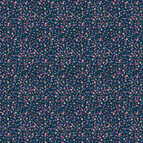 Pocket Posies | FIGO Fabrics | Petal Drift - Navy – Little Fabric Shop