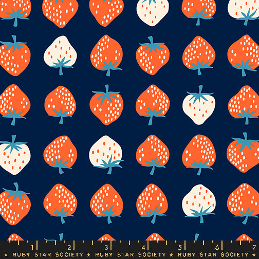 Strawberry | Ruby Star Society | Strawberry - Navy – Little Fabric Shop