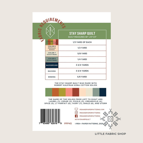 Stay Sharp | Quilt Pattern | Pen + Paper Patterns – Little Fabric Shop