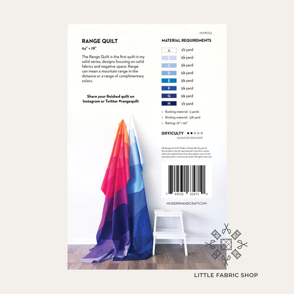 Ranges | Quilt Pattern | Modern Handcraft – Little Fabric Shop