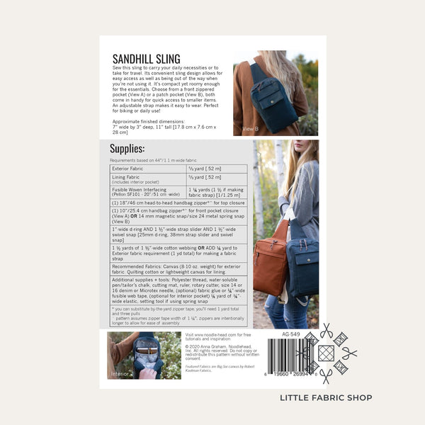 Sandhill Sling Pattern | Noodlehead – Little Fabric Shop